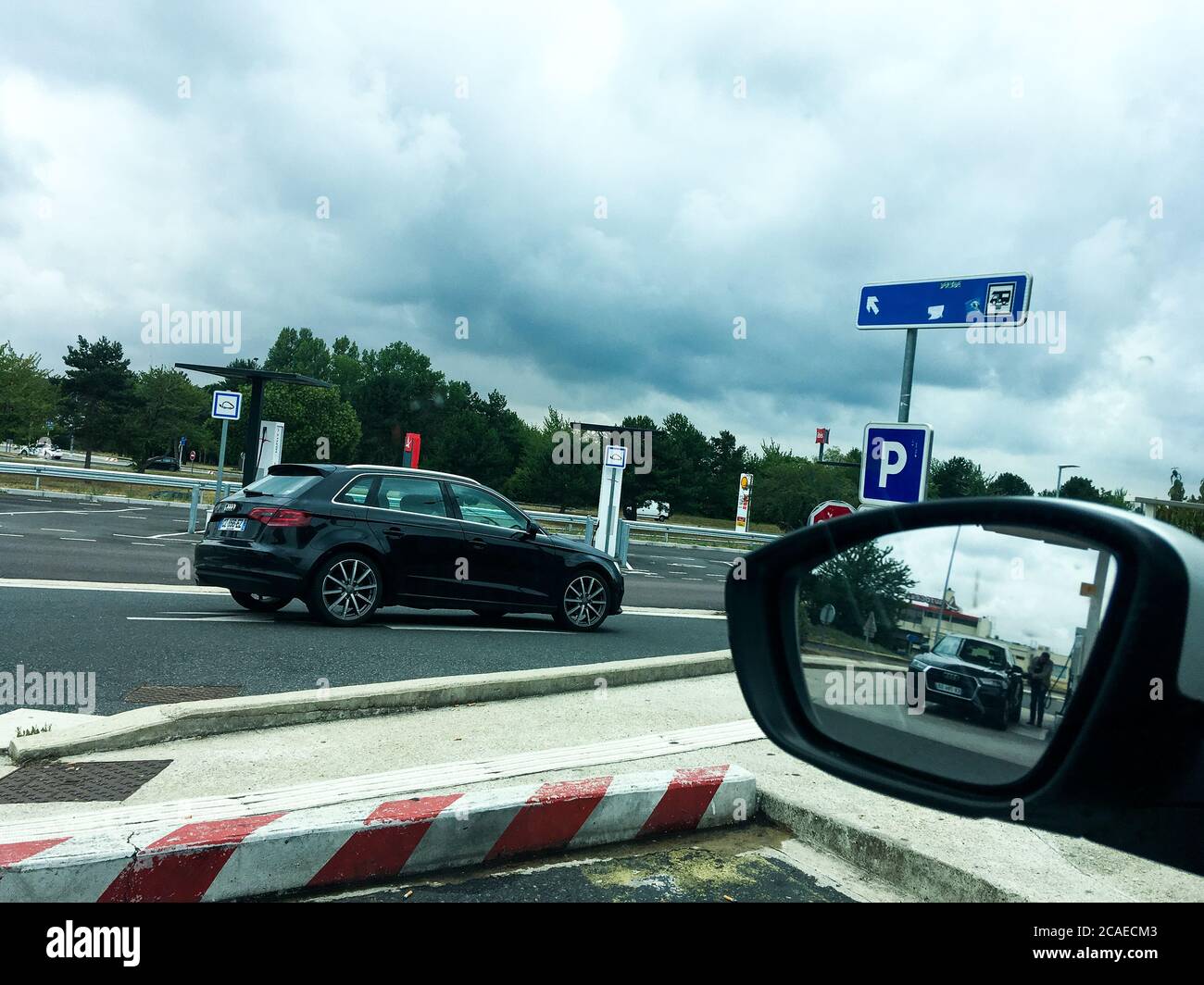 Driving on French highway, Paris Region, France Stock Photo - Alamy