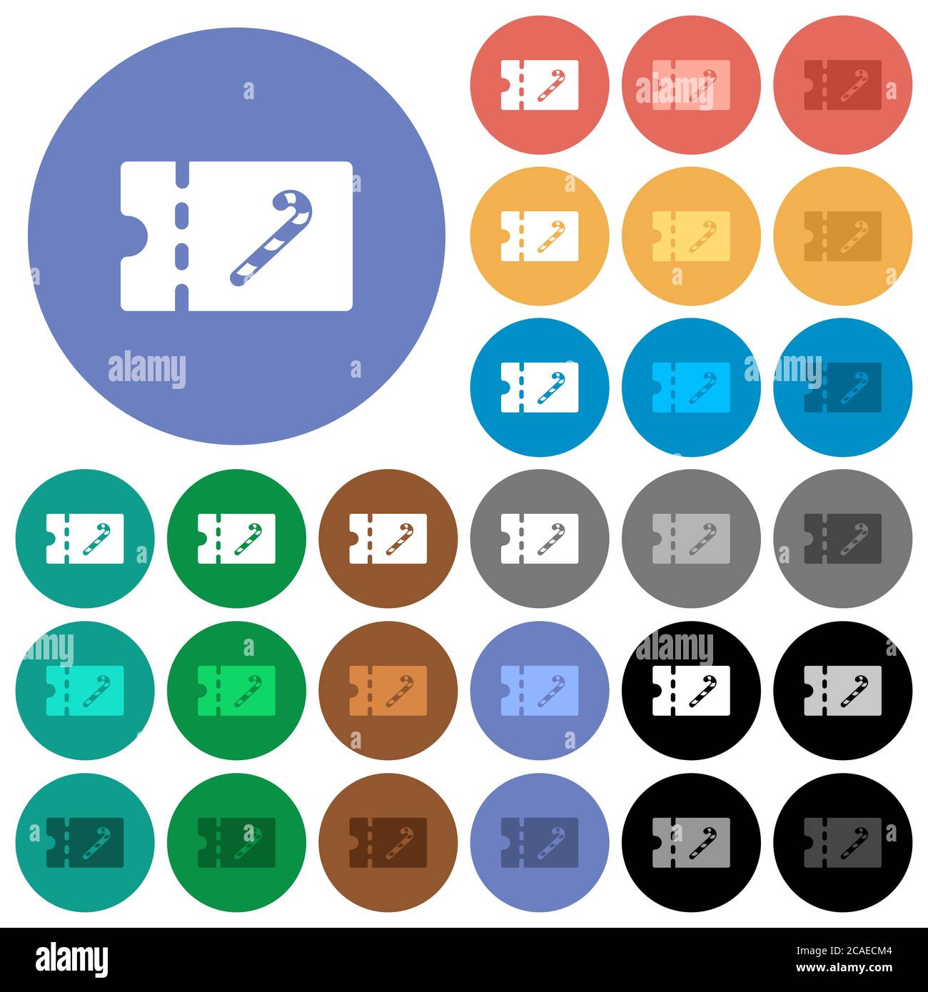 Sweet shop discount coupon multi colored flat icons on round ...