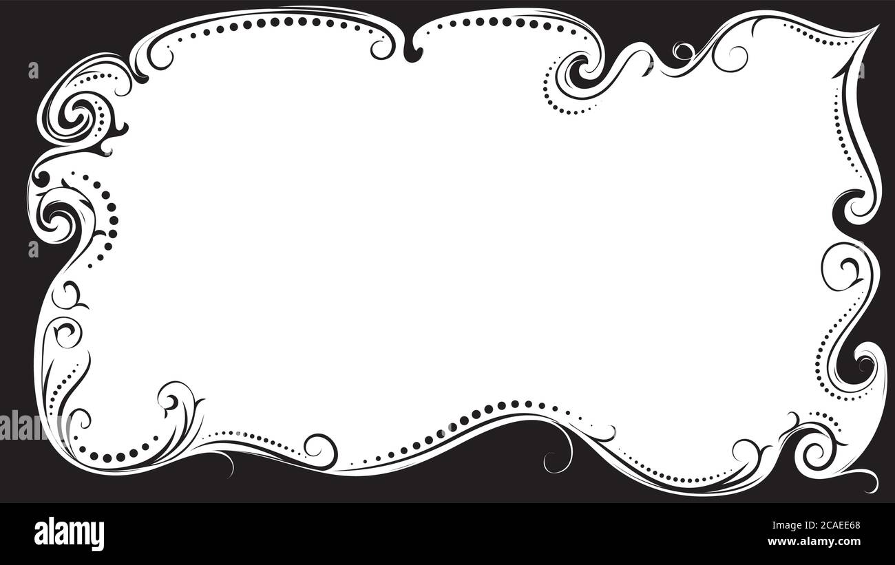Abstract decorative frame with stylized swirls and floral design Stock ...