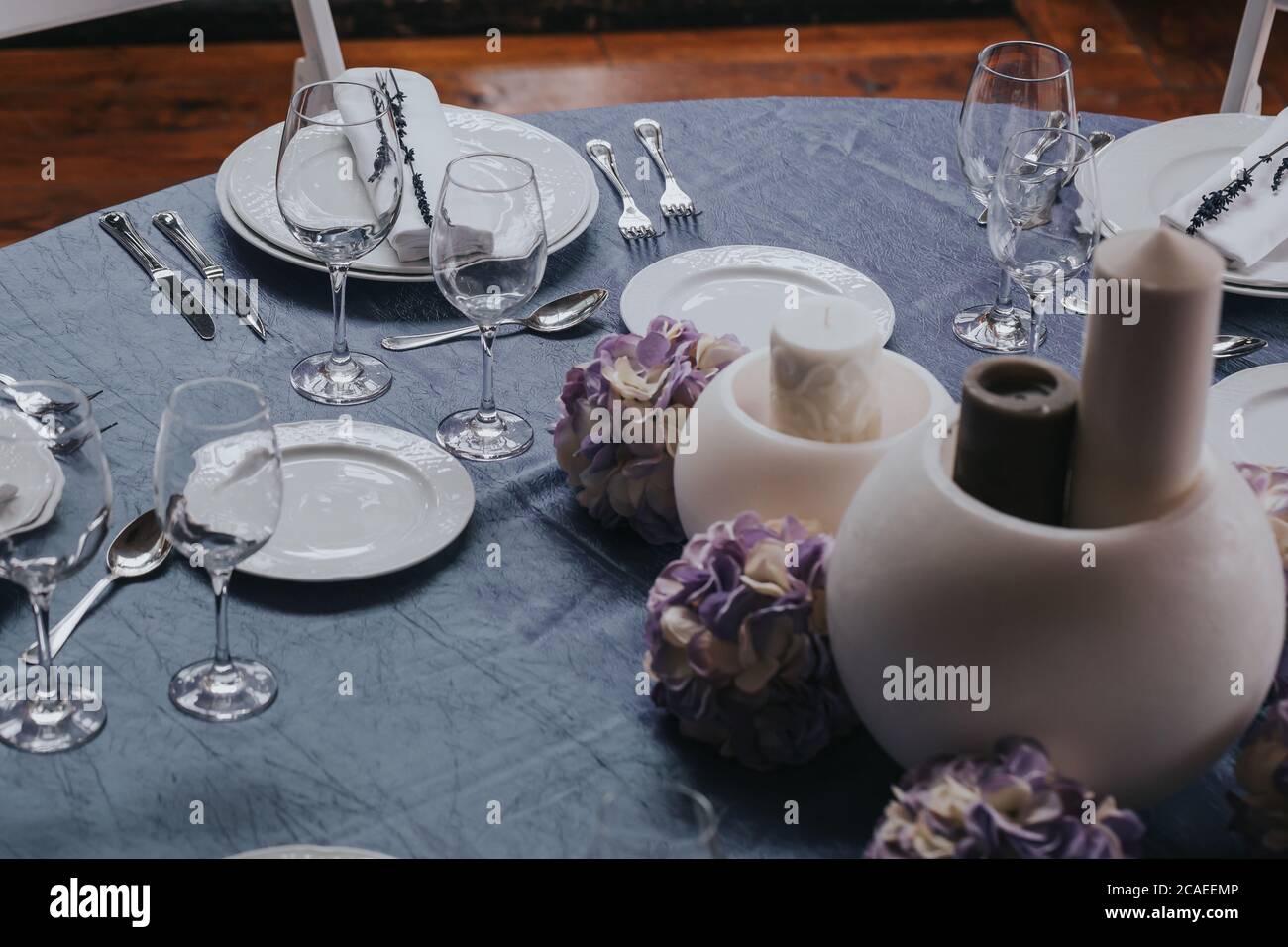 Table set for an event party Stock Photo - Alamy