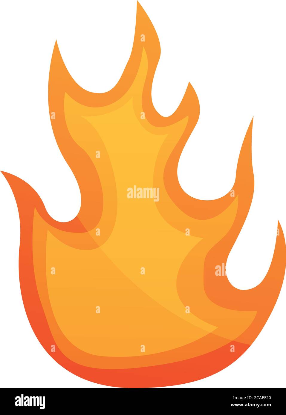 Red fire flame icon. Cartoon of red fire flame vector icon for web ...