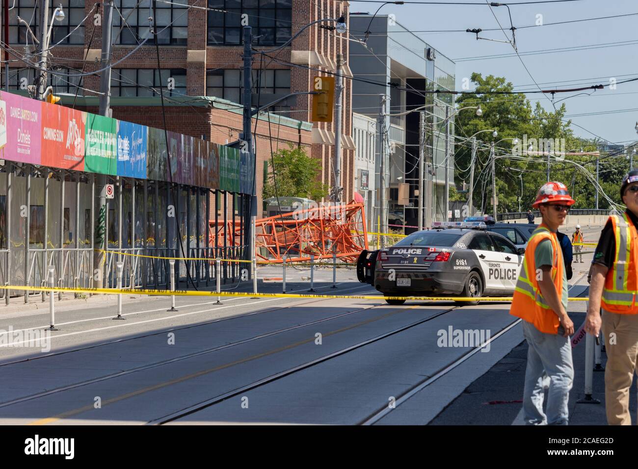 Toronto, Ontario/Canada - August 06 2020: Crane Collapse at Dundas and ...