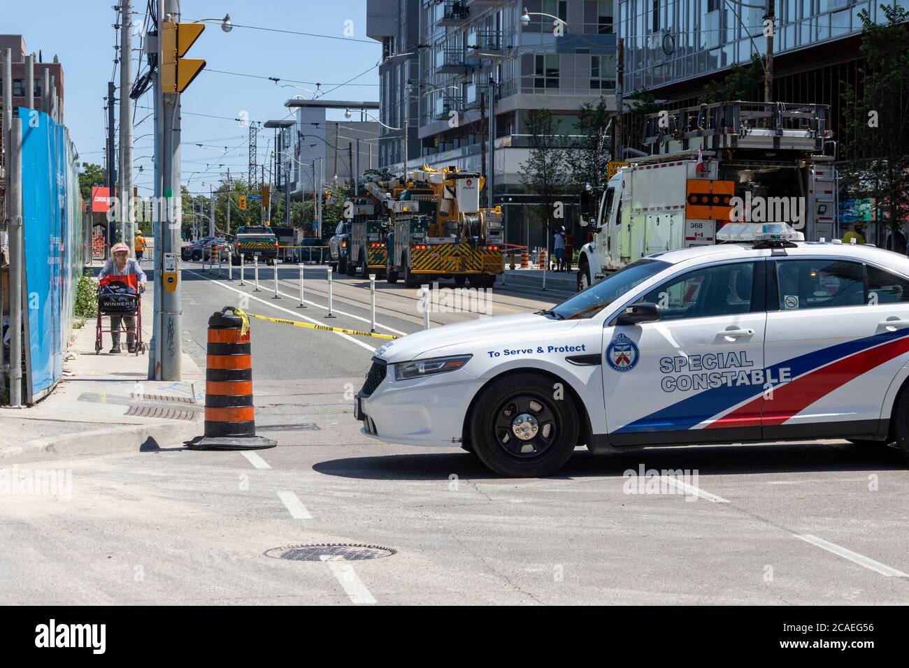 Toronto, Ontario/Canada - August 06 2020: Crane Collapse at Dundas and ...