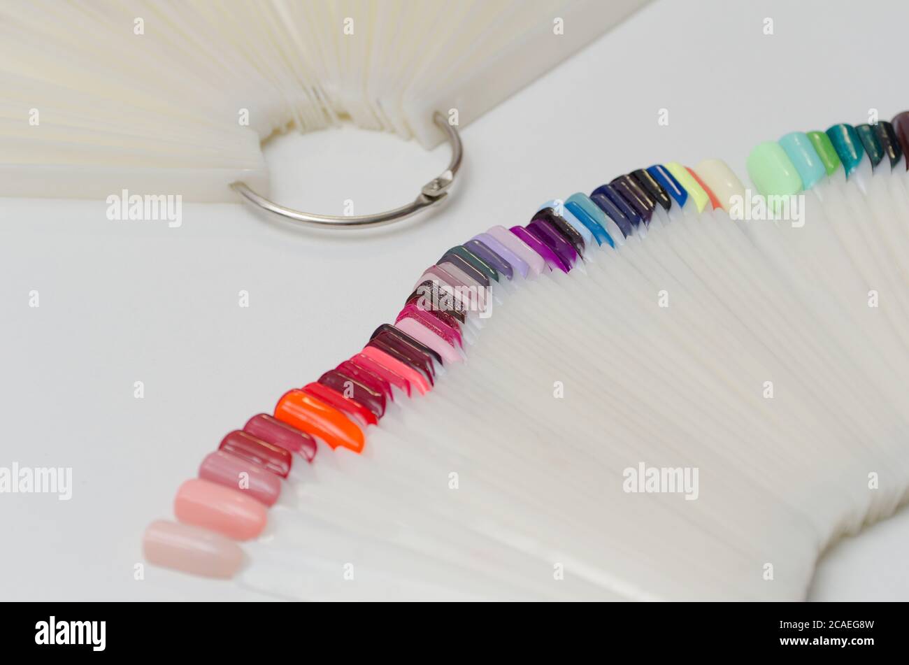 Palette color of nail polish, a wide variety on white background Stock ...