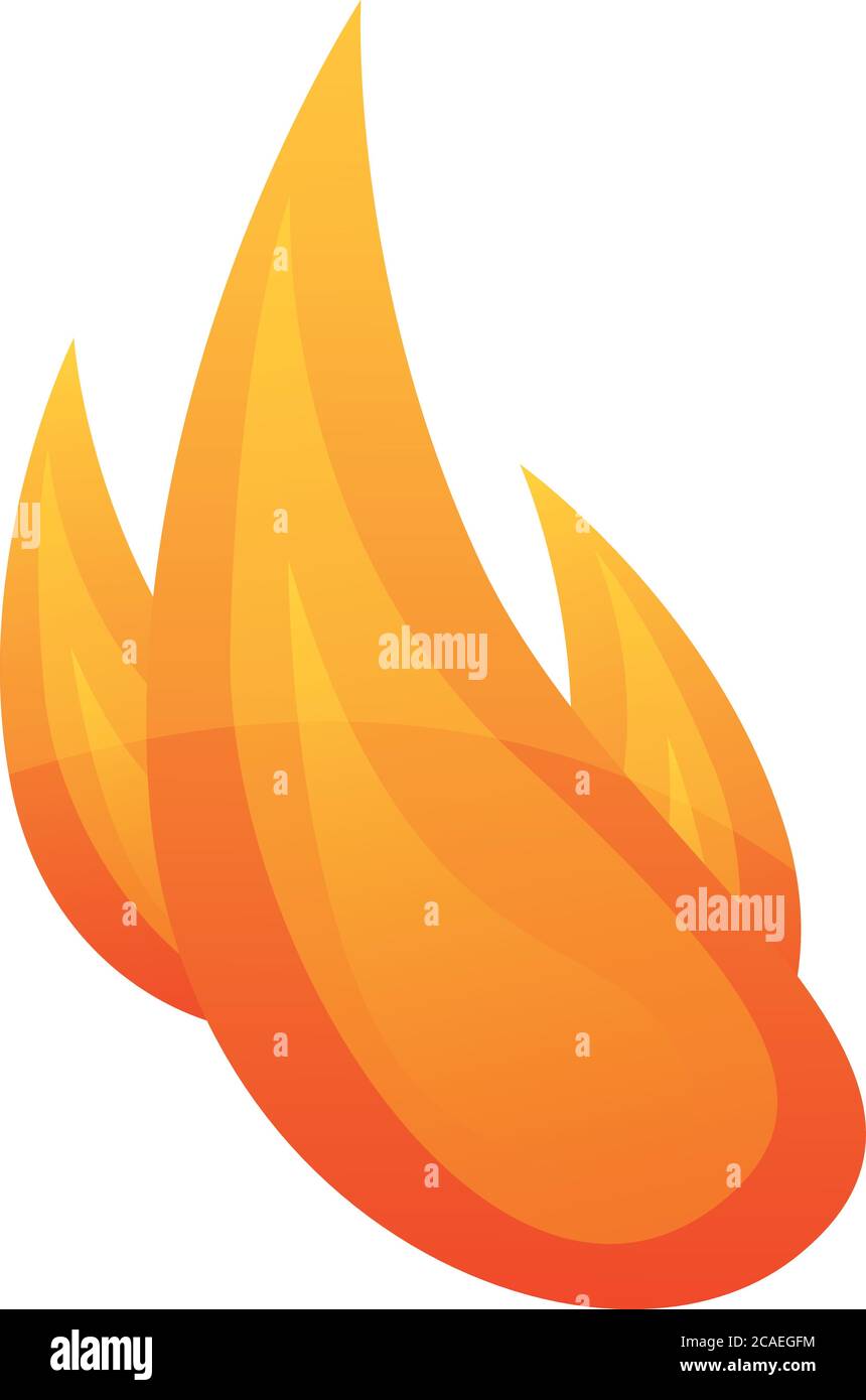 Orange fire flame icon. Cartoon of orange fire flame vector icon for ...