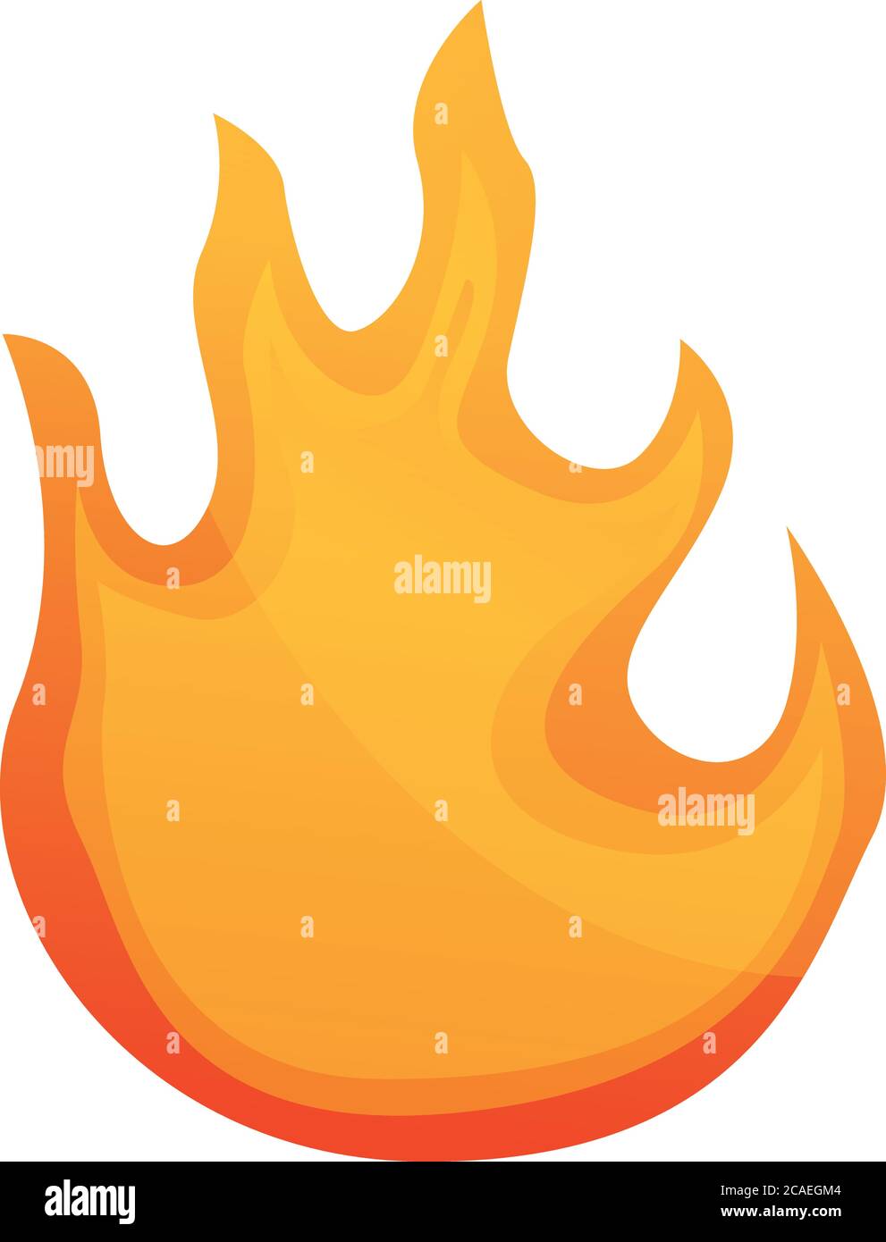 Yellow fire flame icon. Cartoon of yellow fire flame vector icon for ...