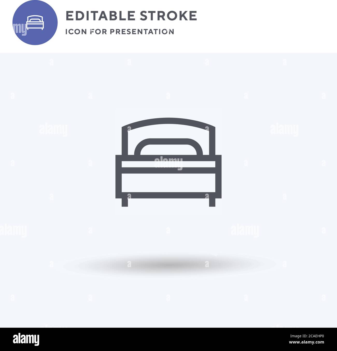 Bed icon vector, filled flat sign, solid pictogram isolated on white ...