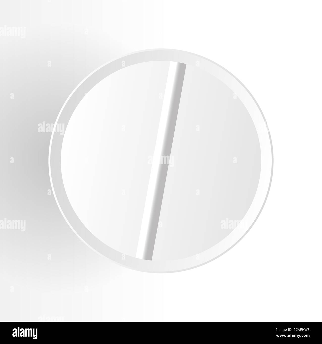 Naturalistic round white tablet. Flu medicine, disease vaccine. Vector ...