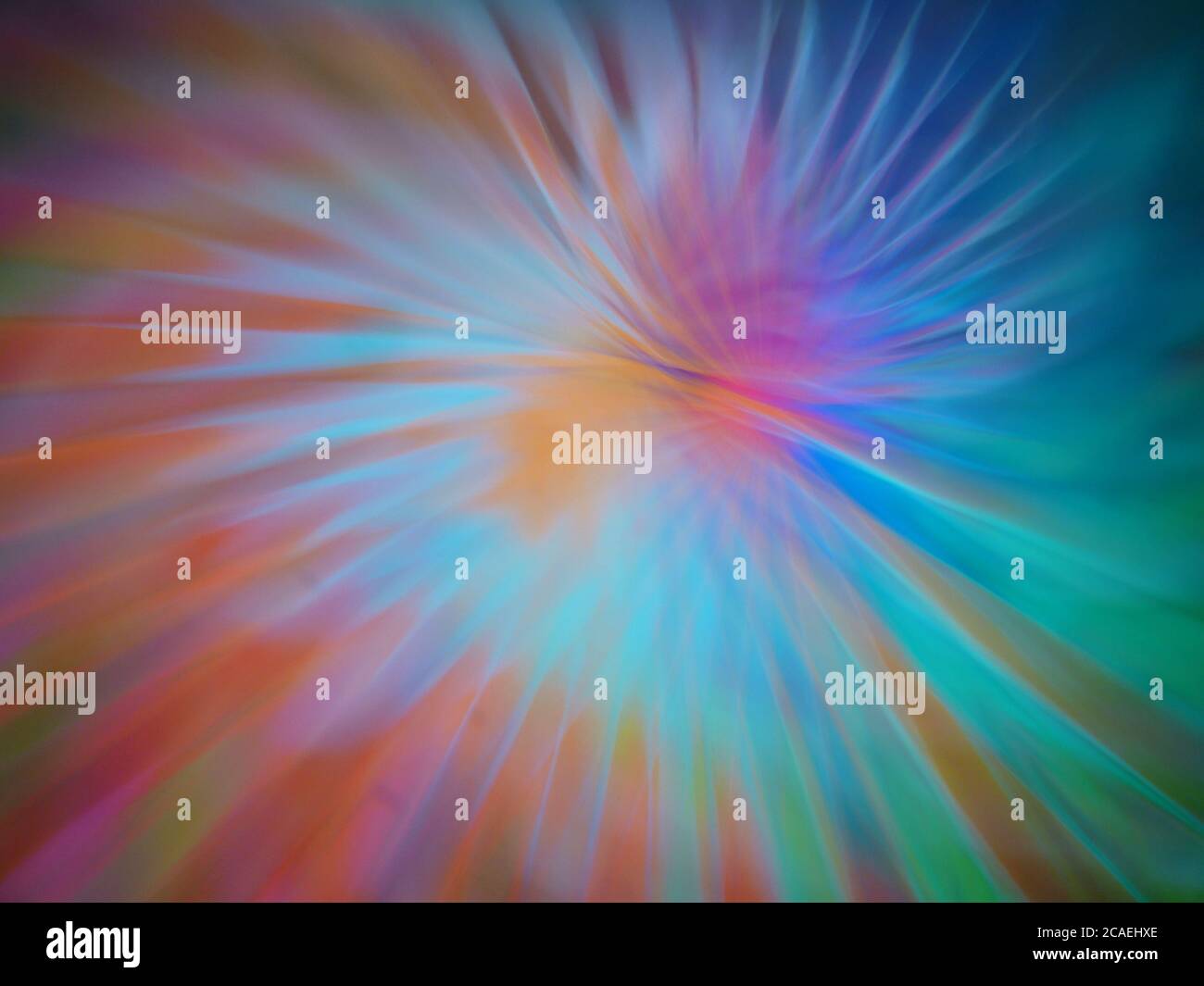 Digital illustration of colorful staggered blurry neon light lines on a ...