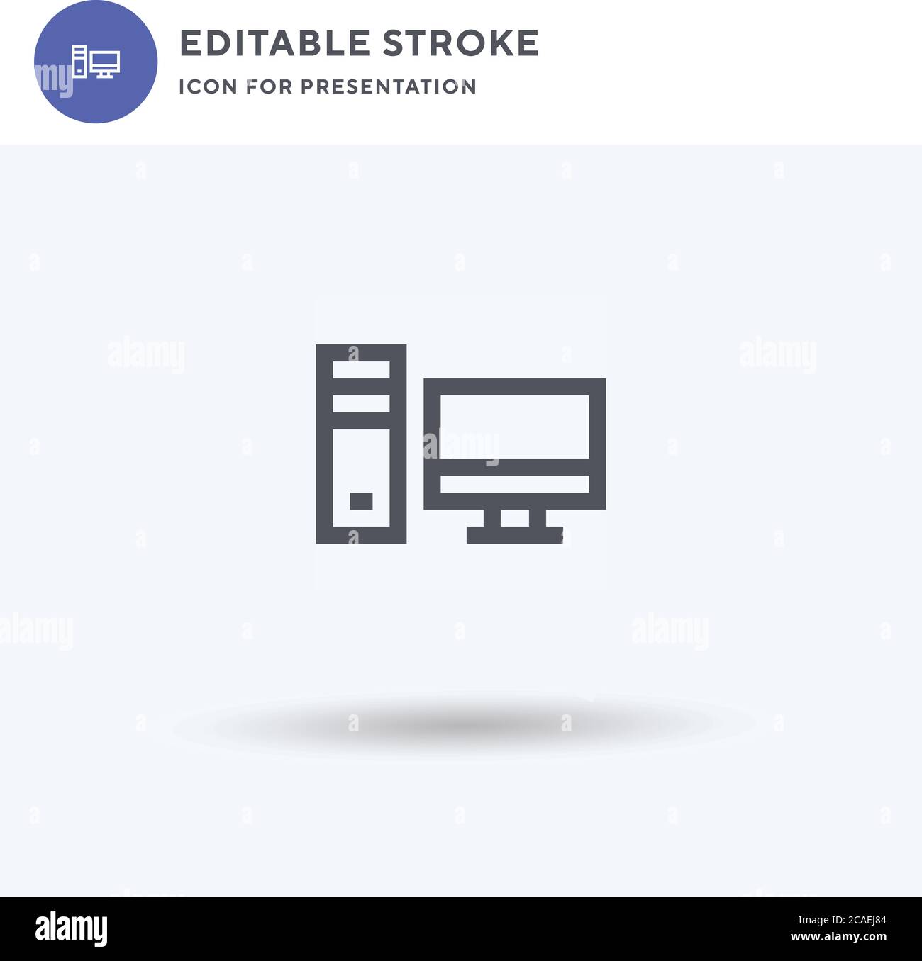 Computer icon vector, filled flat sign, solid pictogram isolated on ...