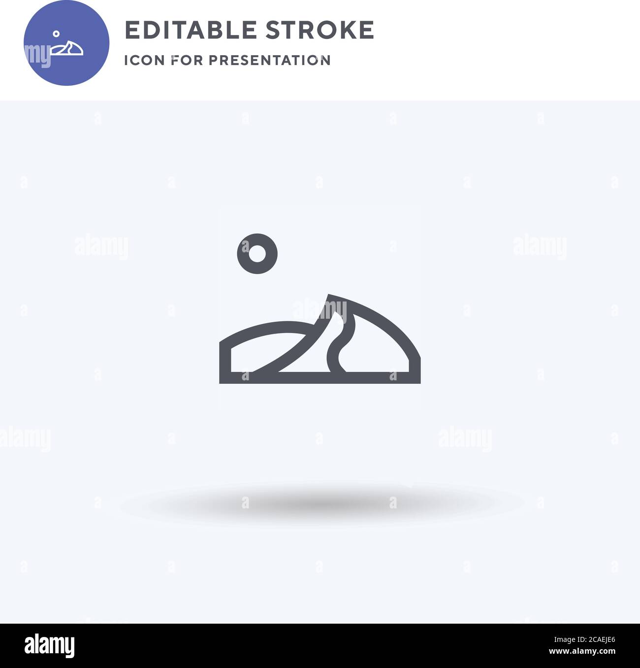 Dunes icon vector, filled flat sign, solid pictogram isolated on white ...