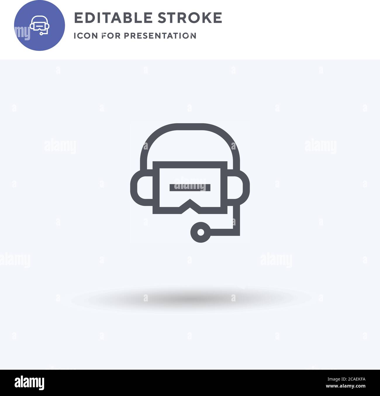 Headset icon vector, filled flat sign, solid pictogram isolated on ...