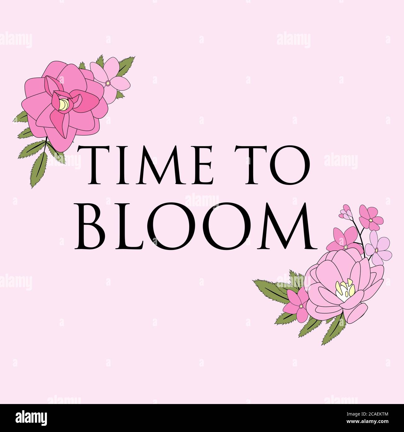Time to Bloom Floral Natural Background. Vector Illustration Stock ...