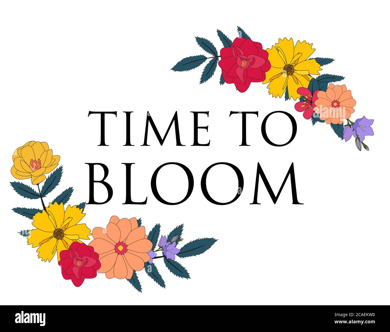 Time to Bloom Floral Natural Background. Vector Illustration Stock ...