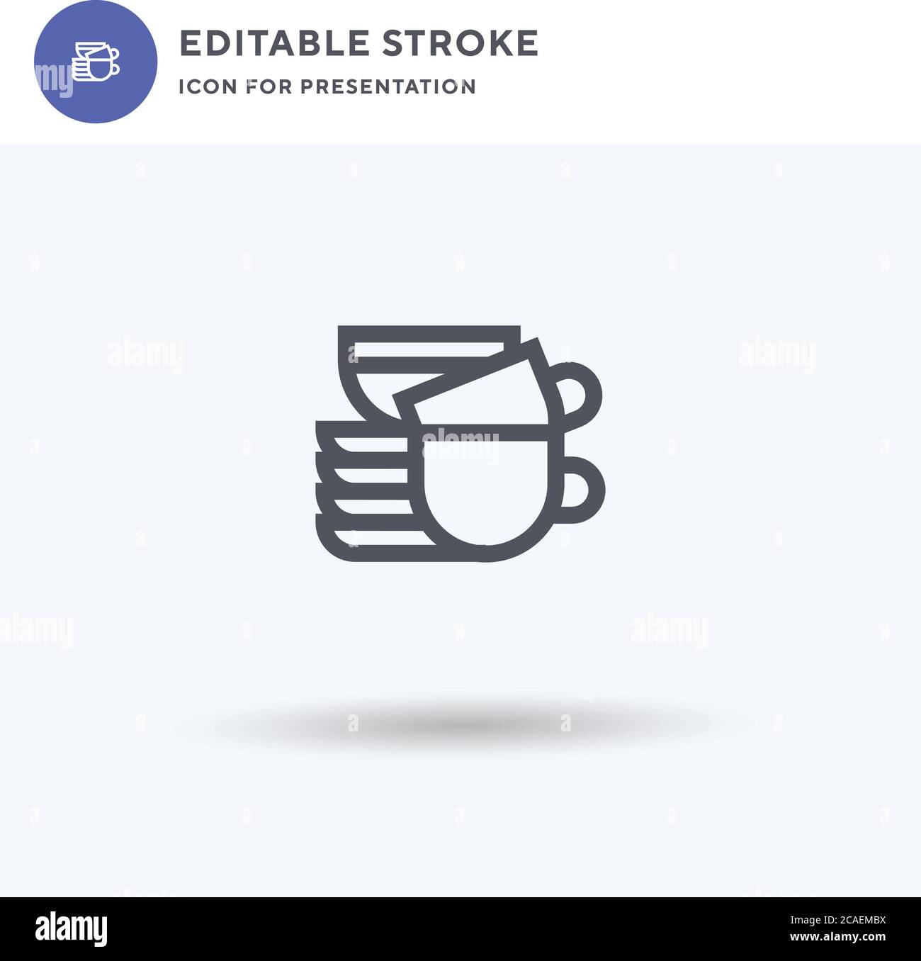 Dishes icon vector, filled flat sign, solid pictogram isolated on white ...