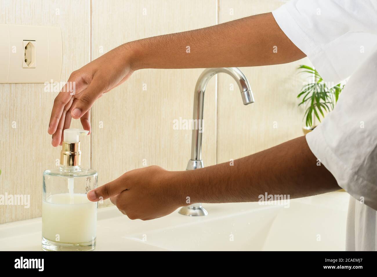 washing hands basic hygiene to prevent contamination by covid-19 ...