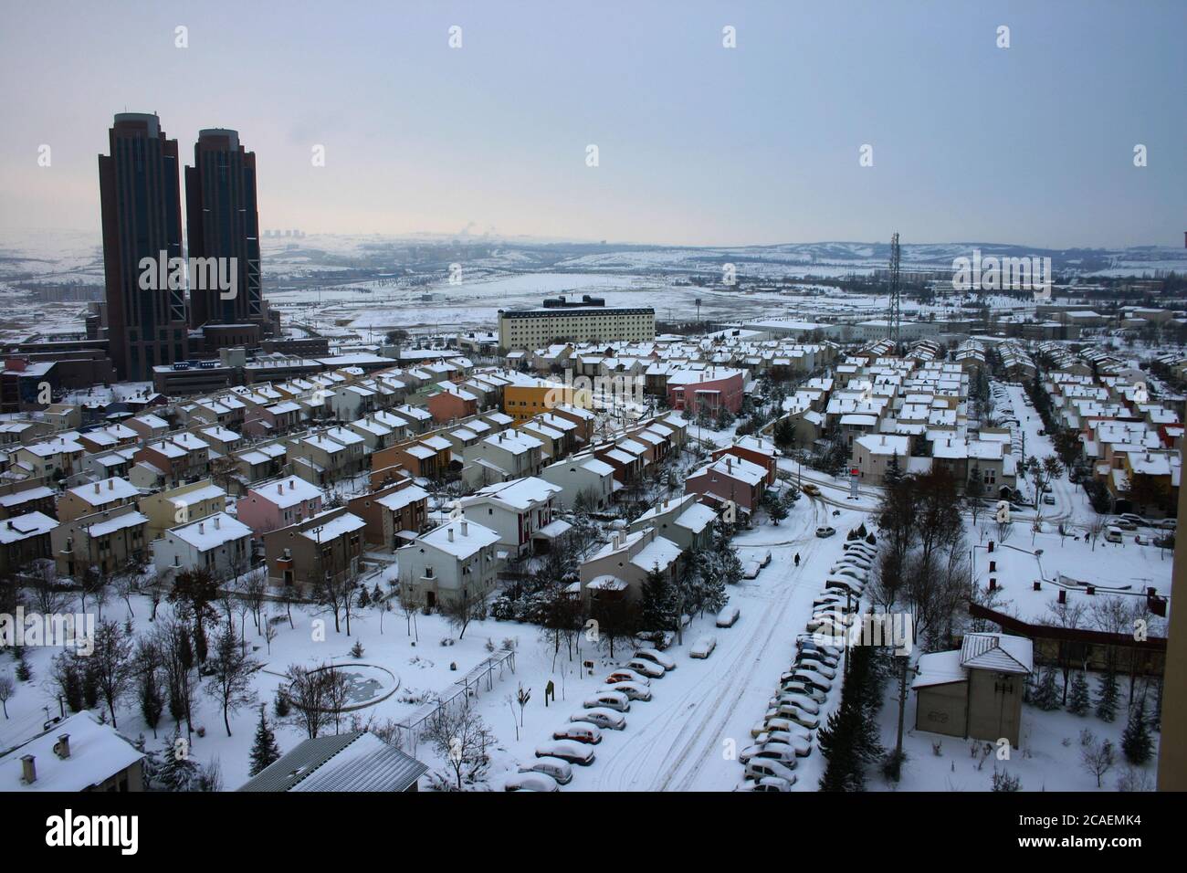 Snow, ice, fog and city / Ankara / Turkey Stock Photo - Alamy