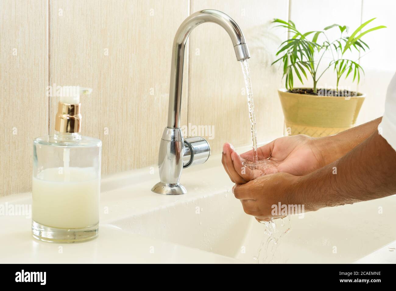 washing hands basic hygiene to prevent contamination by covid-19 ...