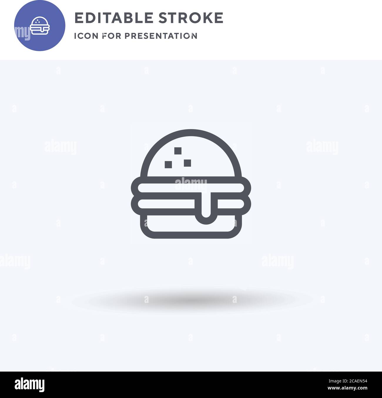 Burger icon vector, filled flat sign, solid pictogram isolated on white ...