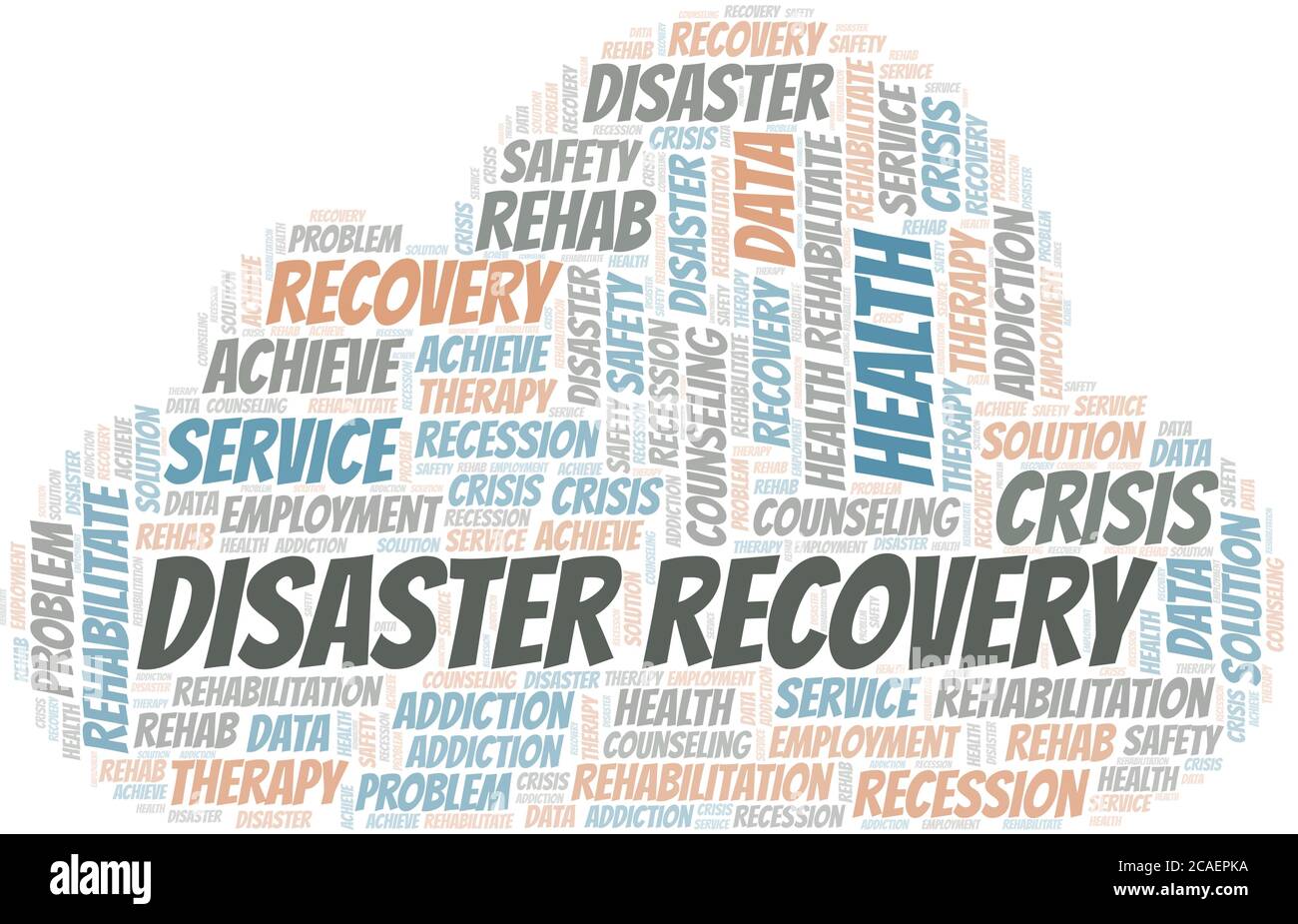 Disaster Recovery vector word cloud, made with the text only Stock ...