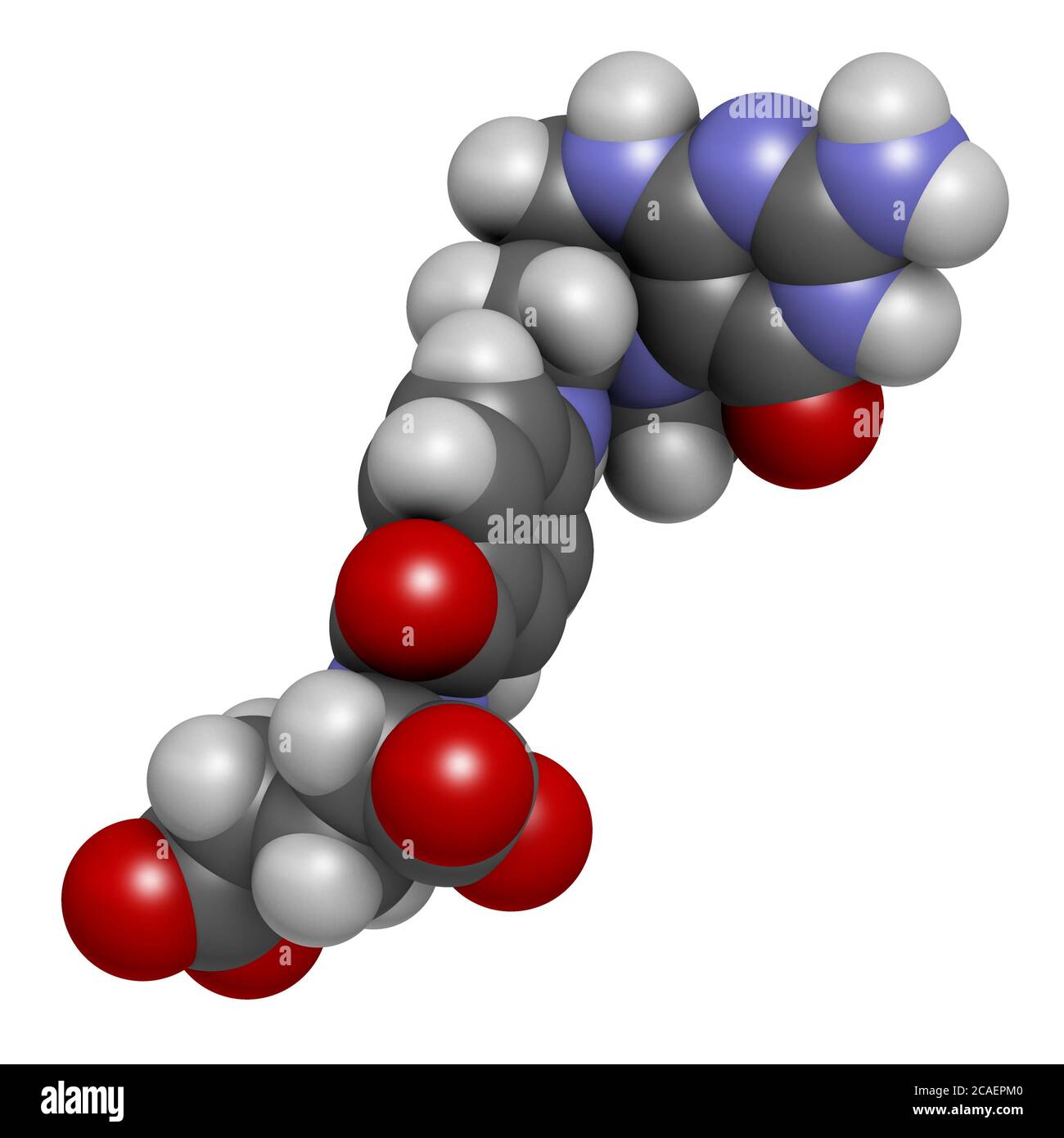 Levomefolic acid or 5-methyltetrahydrofolate molecule. 3D rendering ...