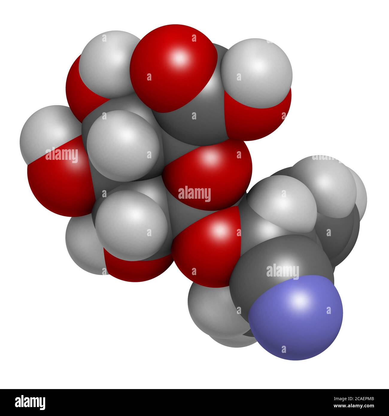 Laetrile molecule. Derivative of amygdalin. Used in quack cancer ...