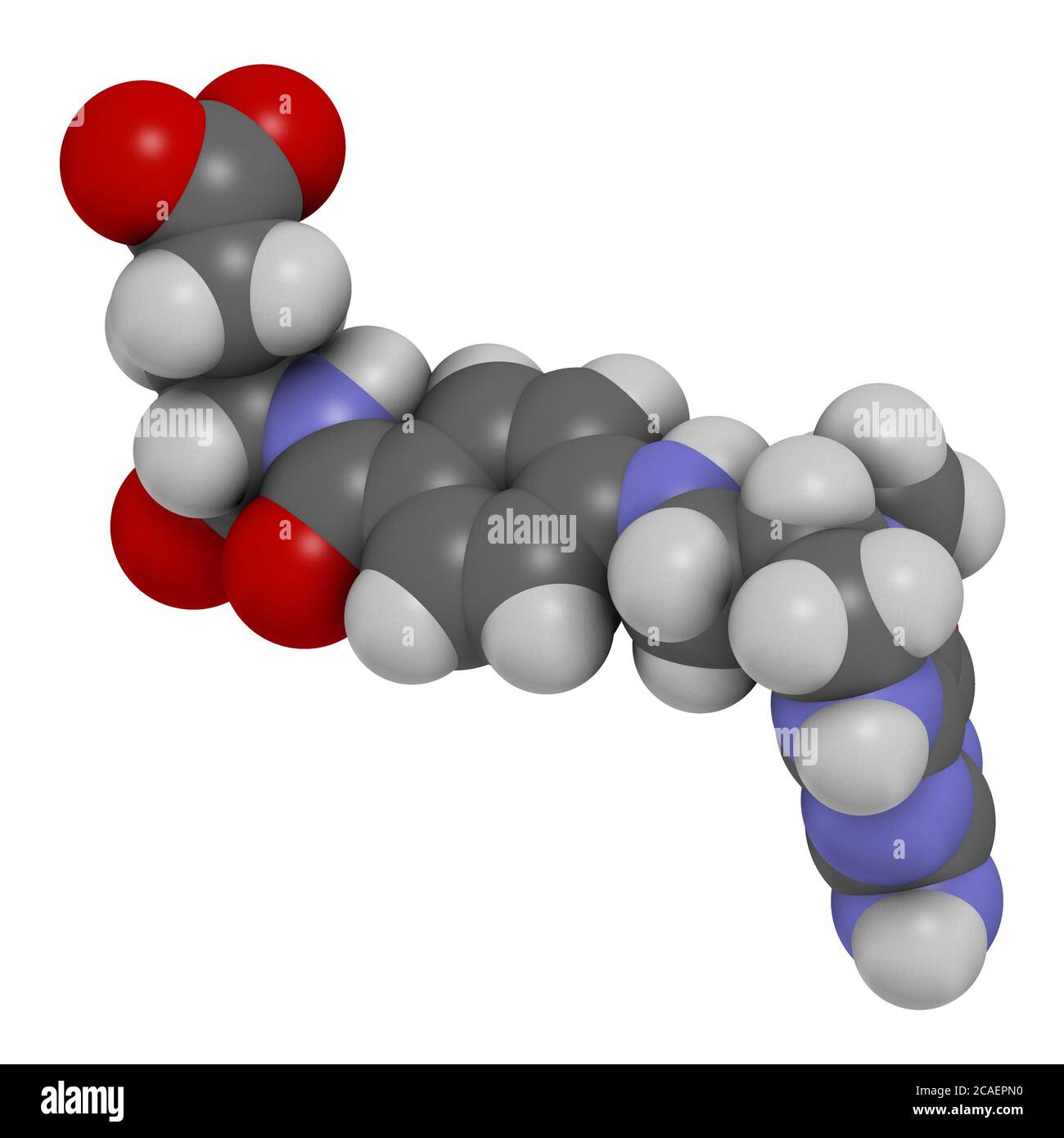 Levomefolic acid or 5-methyltetrahydrofolate molecule. 3D rendering ...