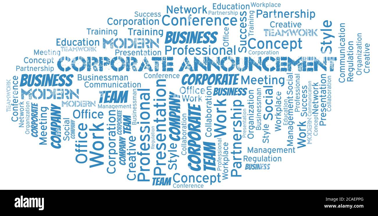 Corporate Announcement vector word cloud, made with the text only Stock ...