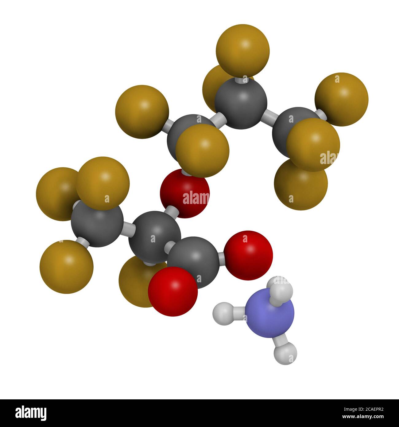 Ammonium perfluoro(2-methyl-3-oxahexanoate) molecule, also known as ...