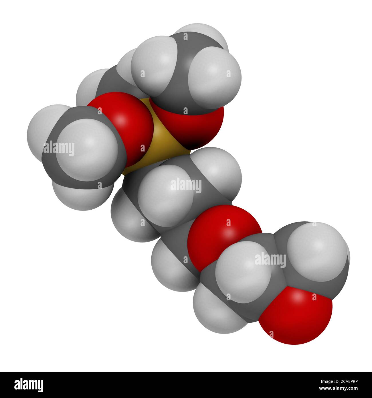 GLYMO or GPTMS organosilane molecule. 3D rendering. Atoms are ...