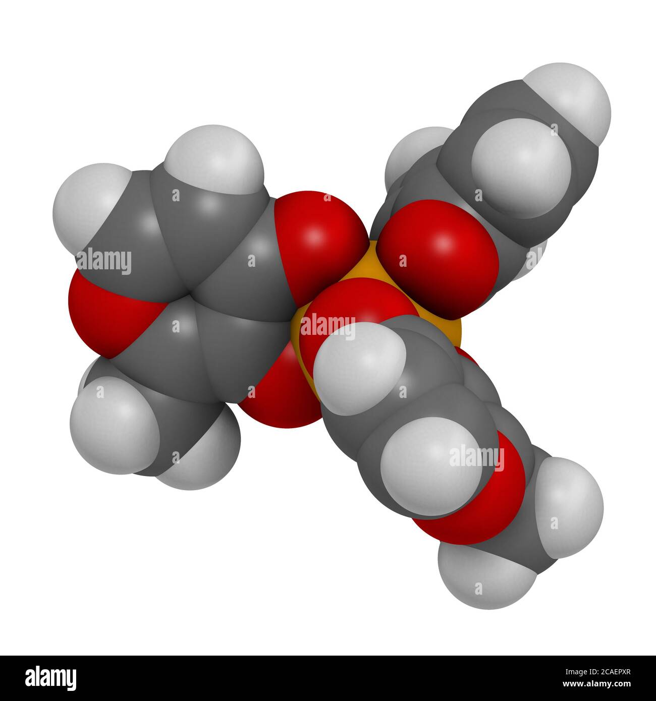 Ferric maltol iron deficiency drug molecule. 3D rendering. Atoms are ...