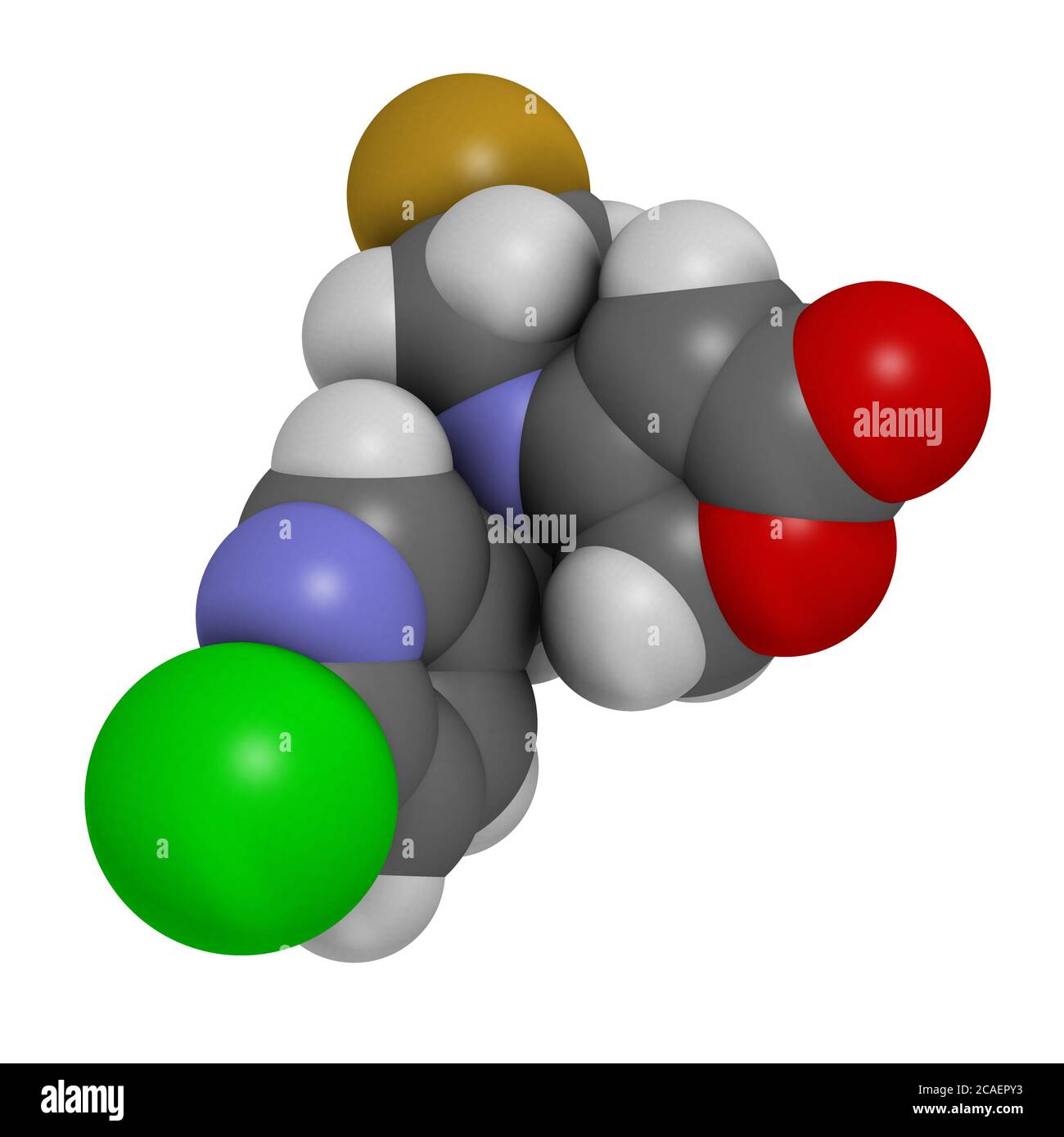 Flupyradifurone neonicotinoid insecticide molecule. 3D rendering. Atoms ...