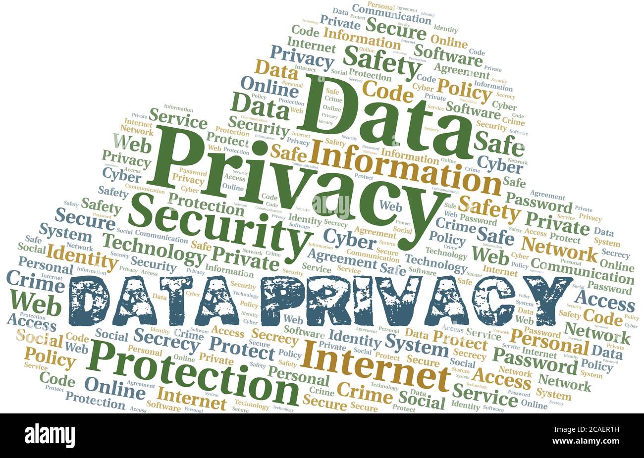 Data Privacy vector word cloud, made with the text only Stock Vector ...