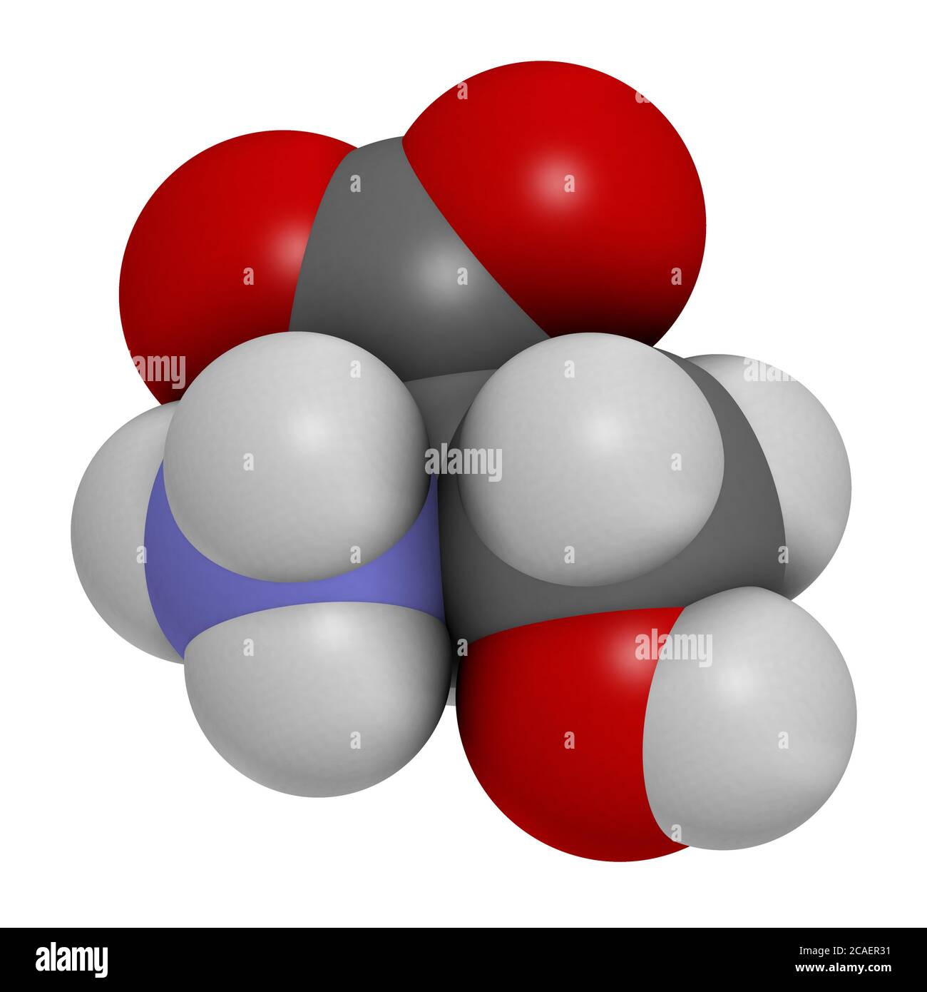 D-serine amino acid molecule. Enantiomer of L-serine. 3D rendering ...