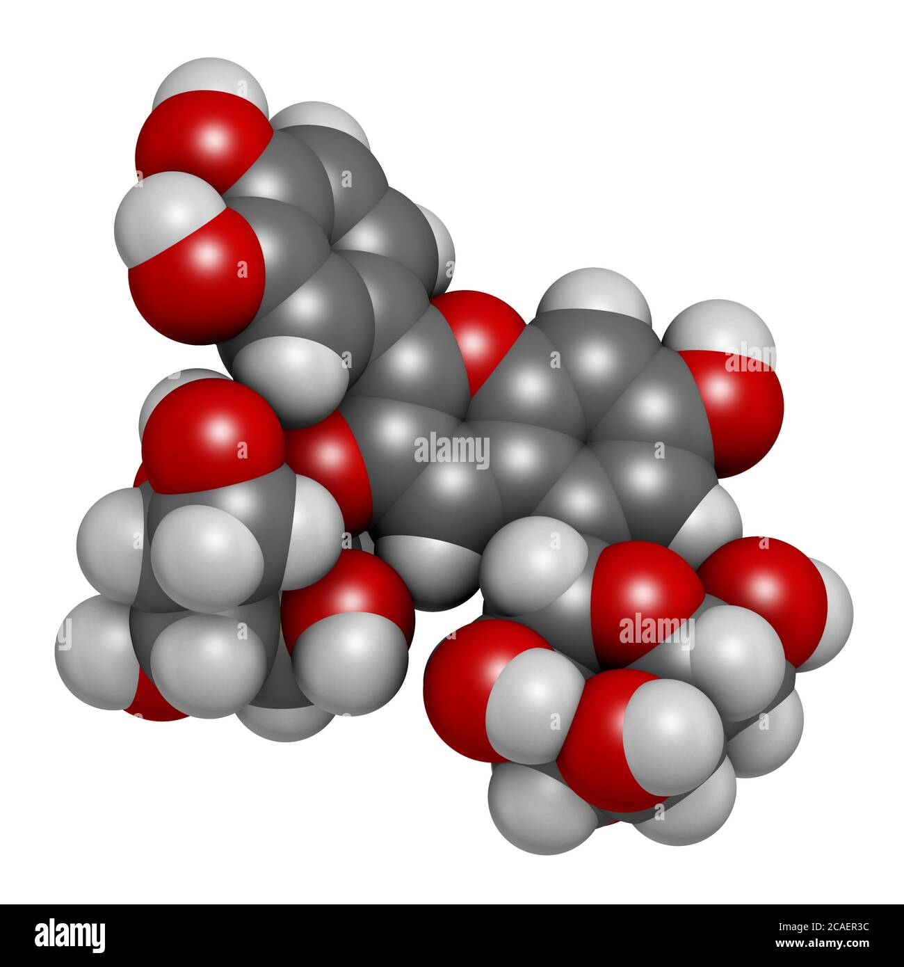 Cyanin or cyanidin-3,5-O-diglucoside molecule. Present in pomegranate ...