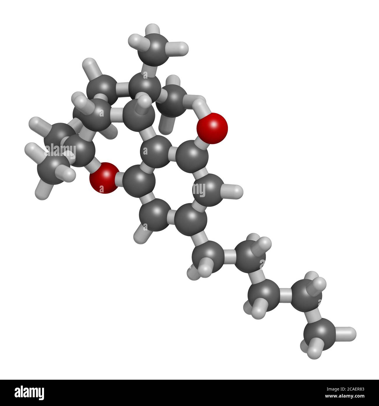 Cannabicyclol Or Cbl Cannabinoid Molecule 3d Rendering Atoms Are