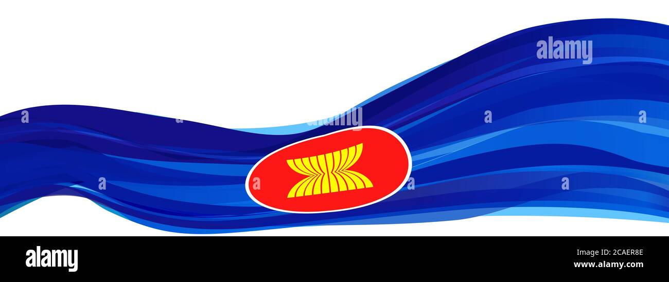 Flag of the Association of Southeast Asian Nations, ASEAN, blue with ...