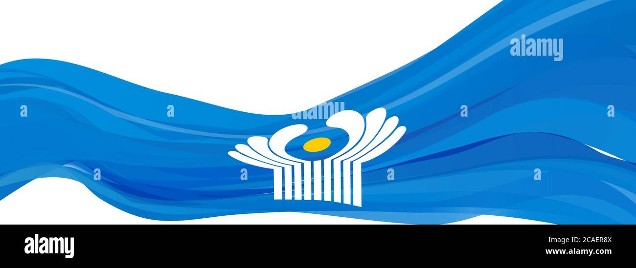 Flag of the Commonwealth of Independent States, CIS, blue flag with a ...