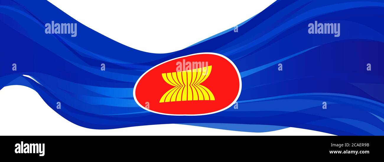 Flag of the Association of Southeast Asian Nations, ASEAN, blue with ...