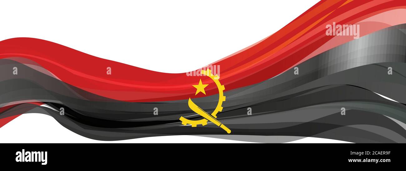 Flag of Angola, red and black of the Flag of the Republic of Angola ...