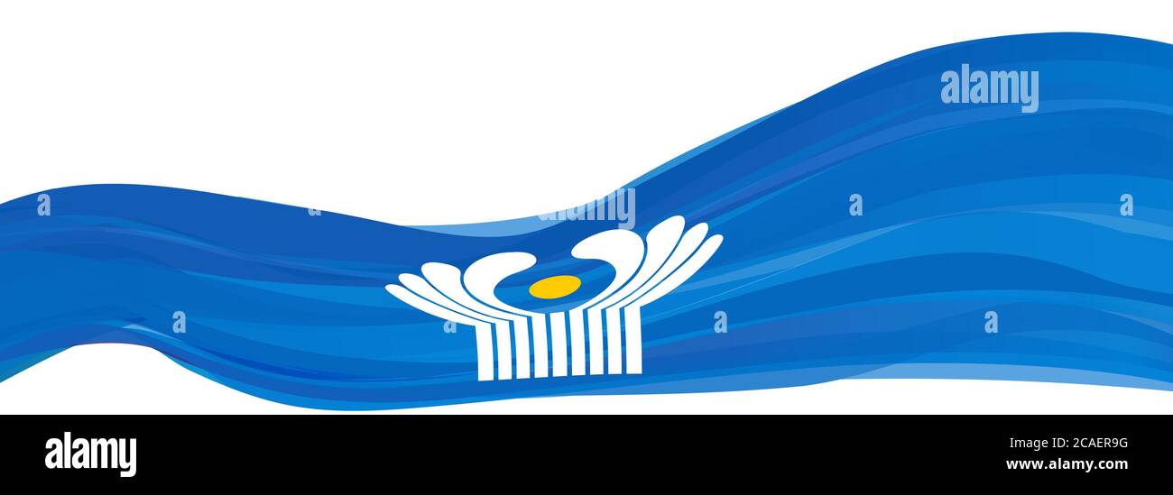 Flag of the Commonwealth of Independent States, CIS, blue flag with a ...