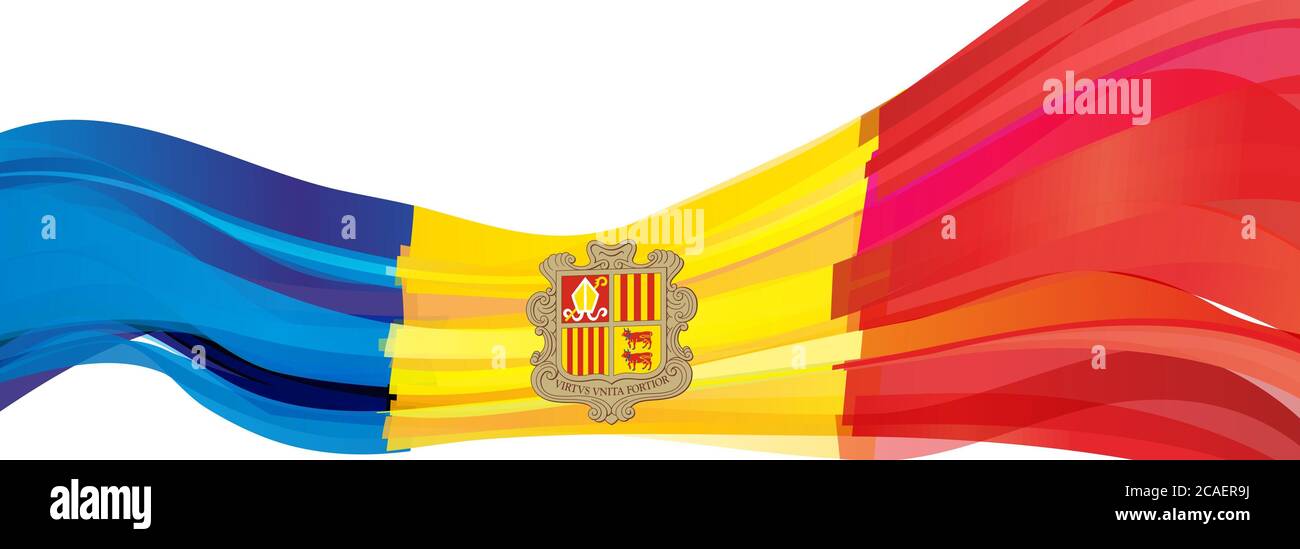Flag of Andorra, blue yellow red Flag of the Principality of Andorra ...