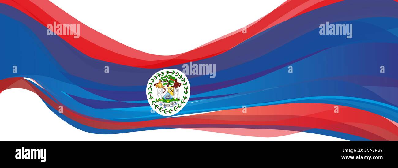 Flag of Belize, blue with red stripes and emblem the Flag of Belize ...
