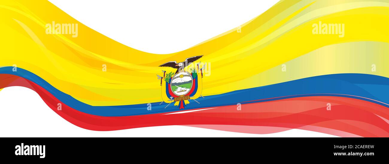 Flag of Ecuador, yellow blue red flag of the Republic of Ecuador Stock ...