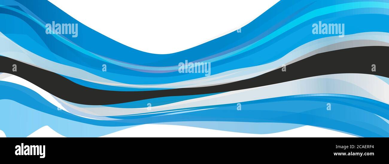 Flag of Botswana, light blue with black and white stripes of the Flag ...