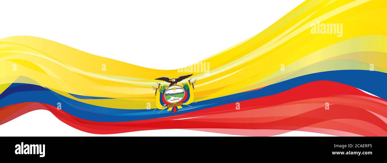 Flag of Ecuador, yellow blue red flag of the Republic of Ecuador Stock ...