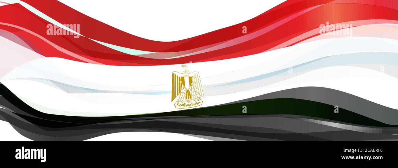 Flag of Egypt, red white black flag of the Arab Republic of Egypt Stock ...