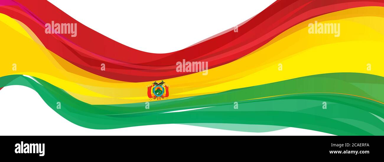 Flag of Bolivia, red yellow green Flag of the Plurinational state of ...
