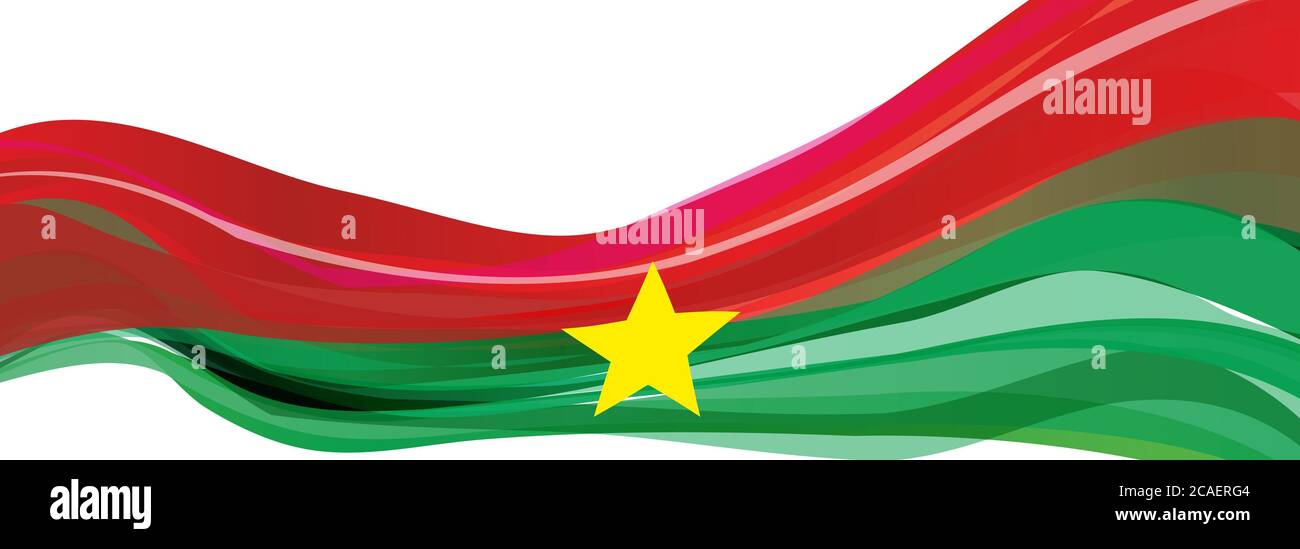 Flag of Burkina Faso, red green and yellow star Flag of Burkina Faso ...