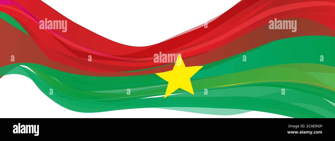 Flag of Burkina Faso, red green and yellow star Flag of Burkina Faso ...